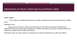 Scope and importance of fruits and plantation crops | PPTX