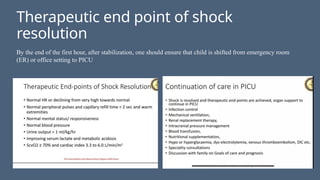 Management of shock in children presentation | PPTX