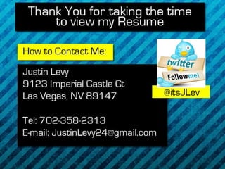 Justin Levy Resume | PPT