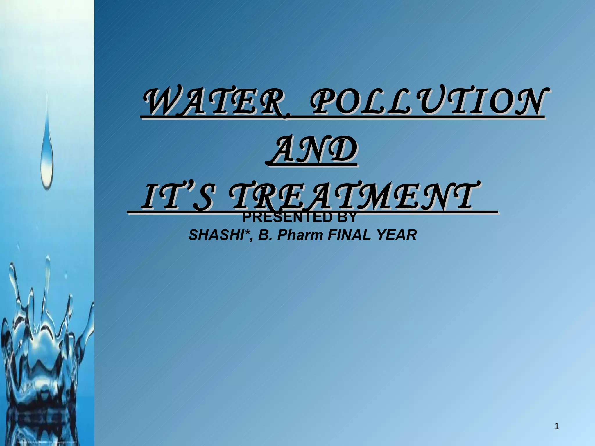 water pollution and its treatment | PPT