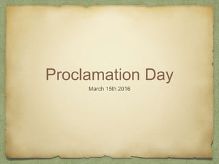 Youthreach Proclamation 2016 | PPTX