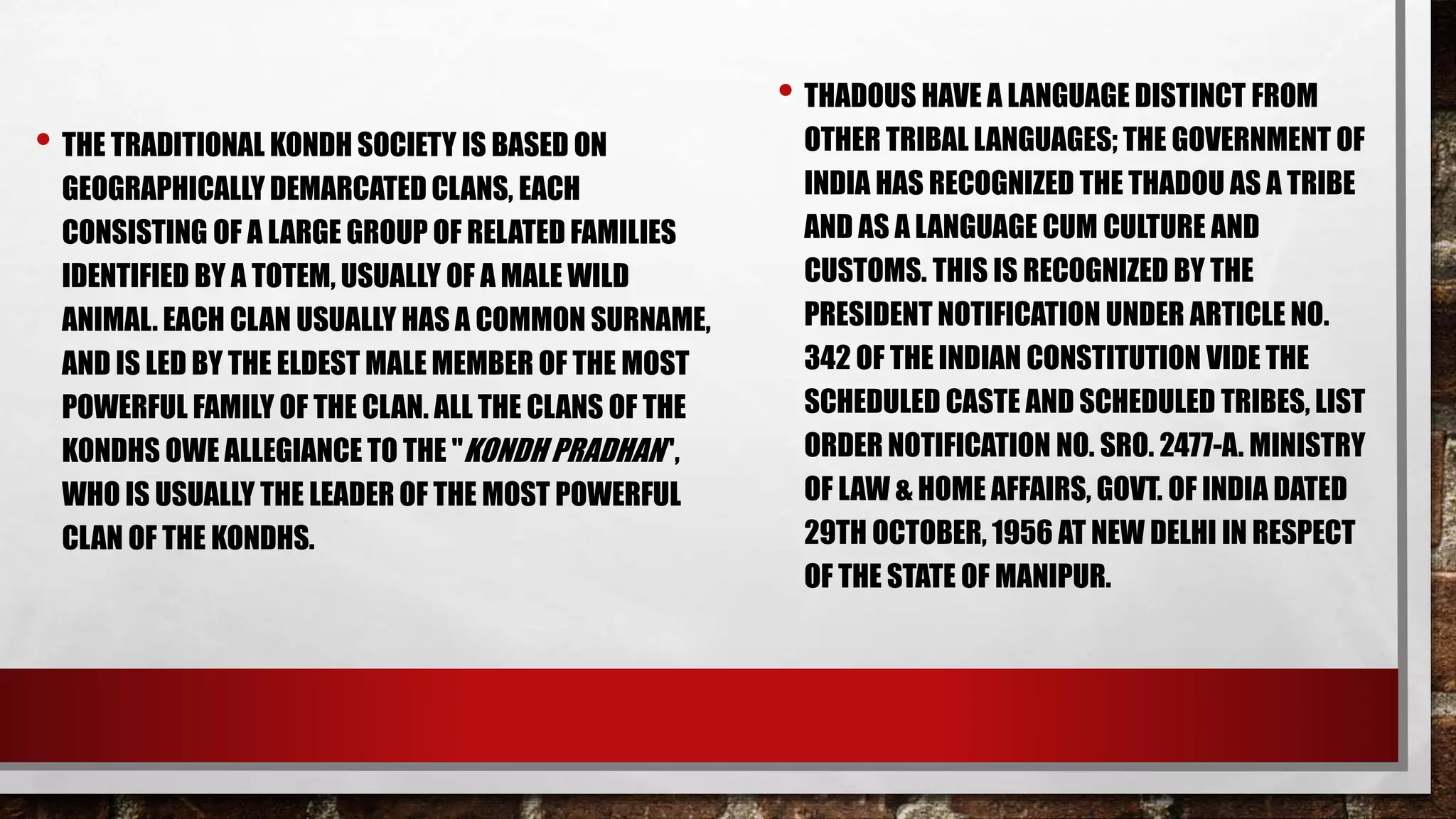 KHONDS AND THADOU | PPTX