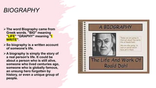 Autobiography VS Biography | PPTX