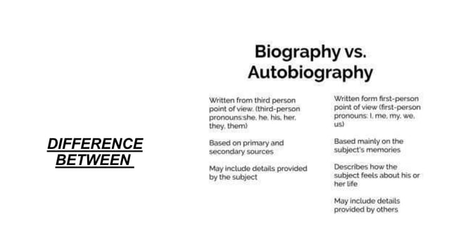 Autobiography VS Biography | PPTX