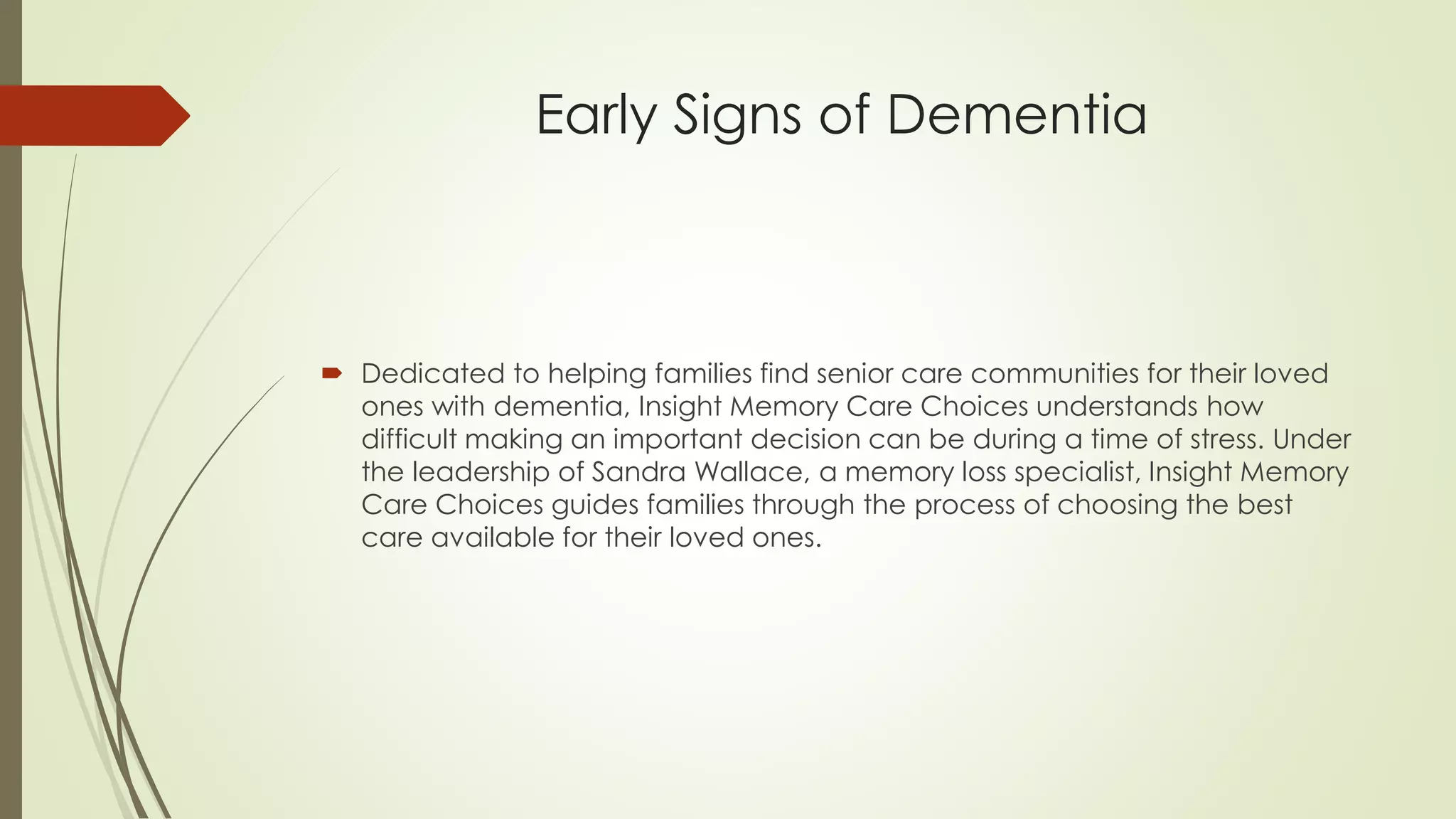 Early Signs of Dementia | PPT