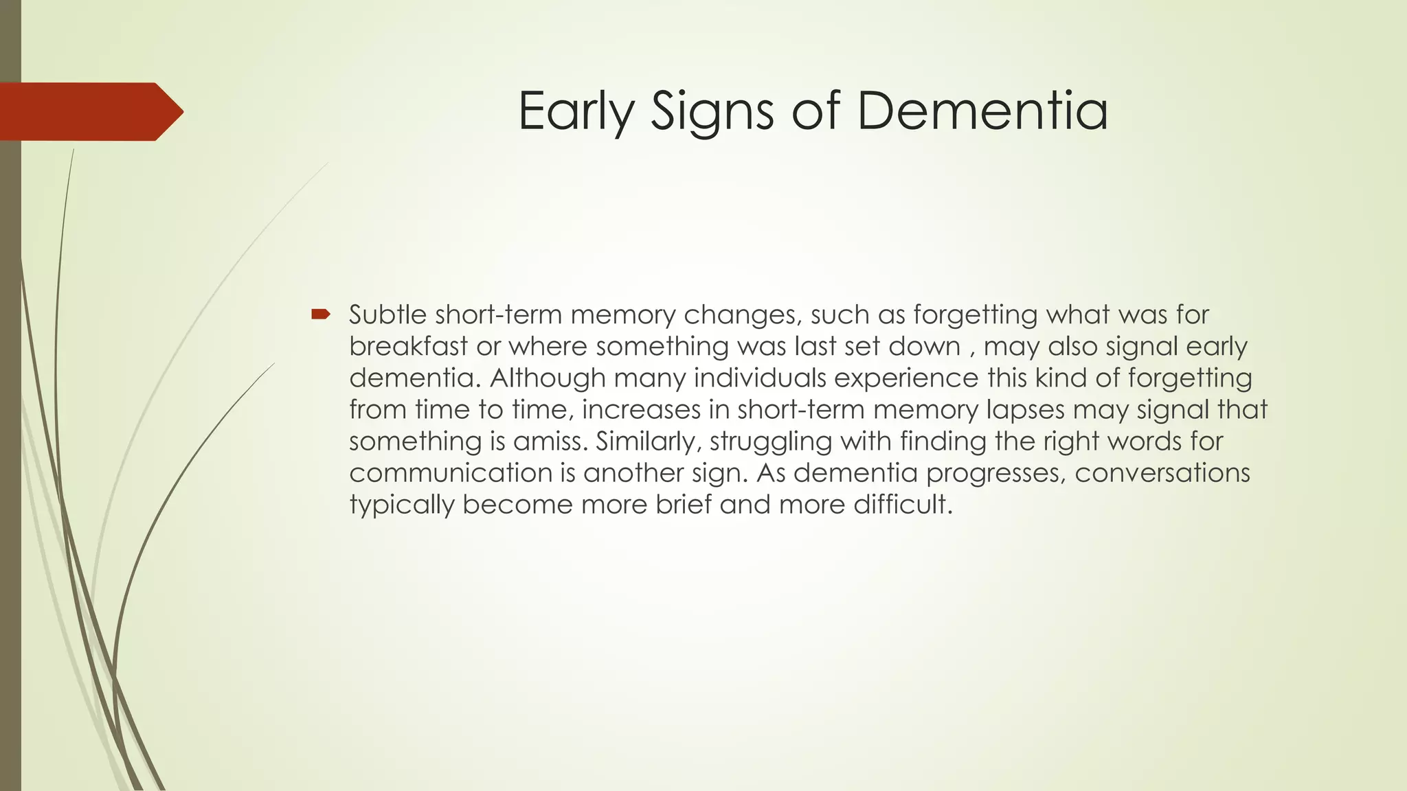 Early Signs of Dementia | PPTX