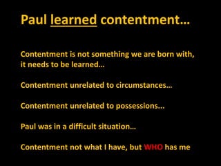 Contentment "How to learn contentment" | PPTX