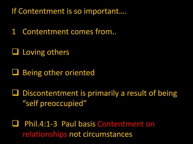 Contentment "How to learn contentment" | PPT