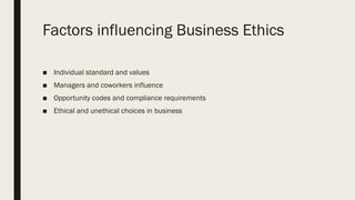 Business ethics and social studies busin | PPTX