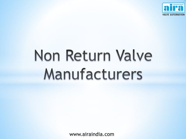 Non Return Valve Manufacturers | PPT