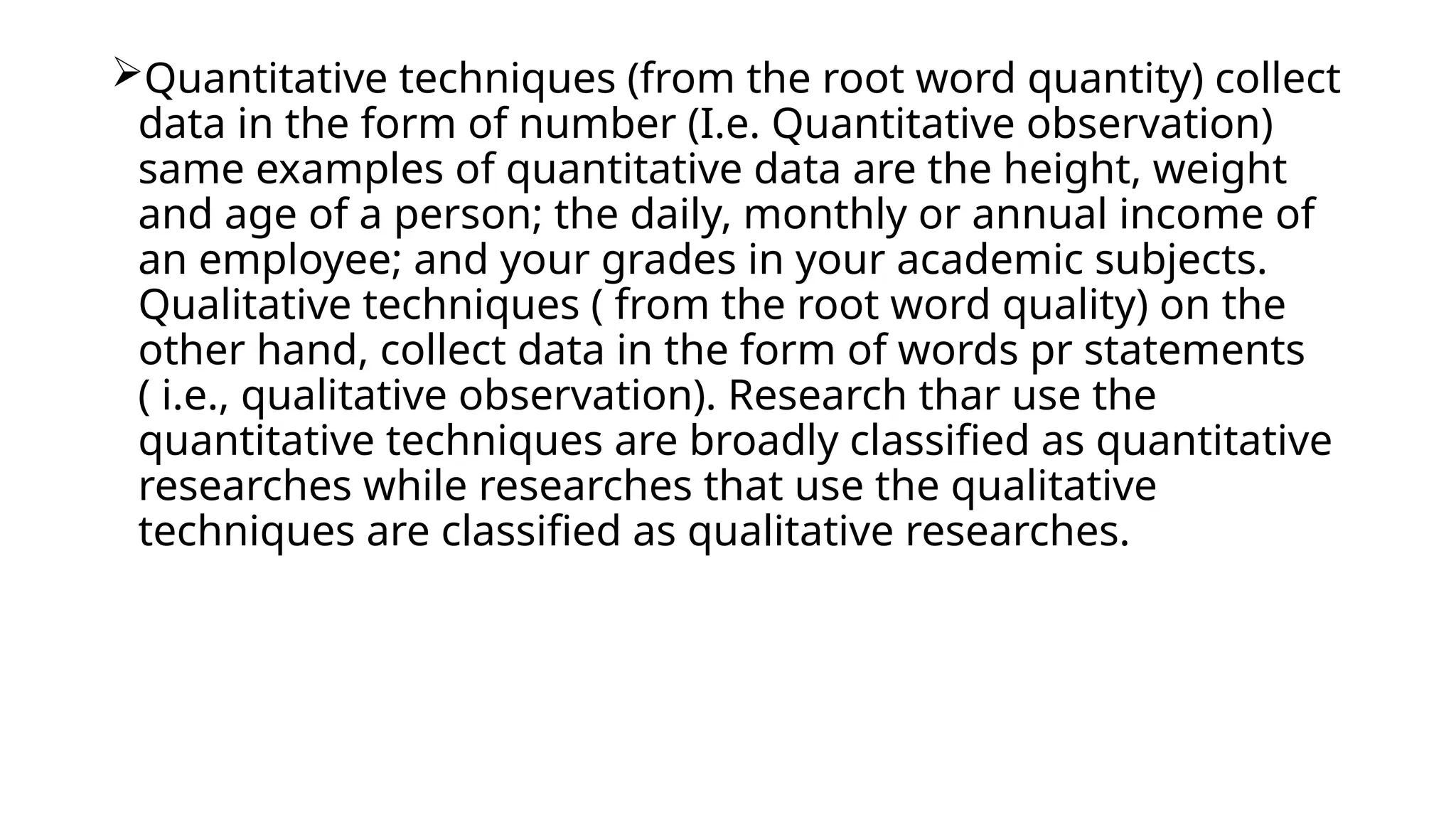 Qualitative Vs. Quantitative Research for grade 11 all strand of the ...