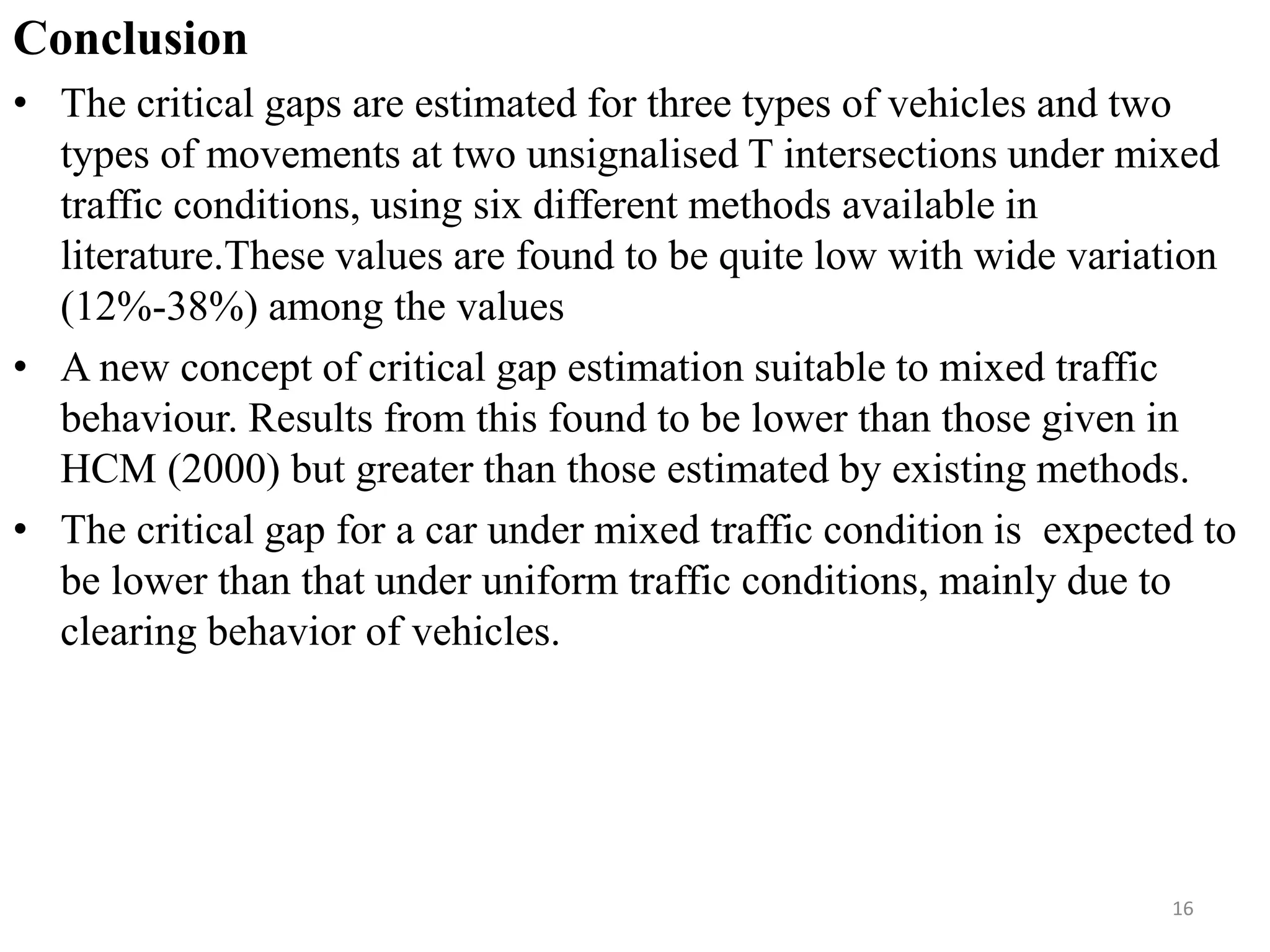 Gap Acceptance and Road safety hazard at unsignalized intersection | PPTX