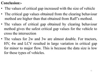 Gap Acceptance and Road safety hazard at unsignalized intersection | PPTX