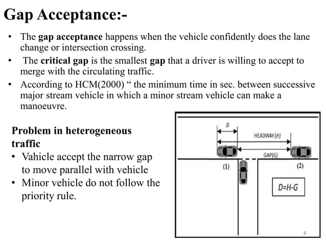 Gap Acceptance and Road safety hazard at unsignalized intersection | PPTX