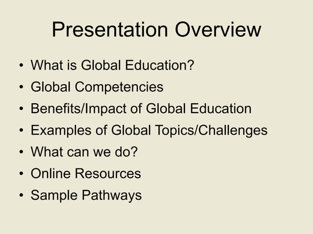 Global Education Presentation | PPTX