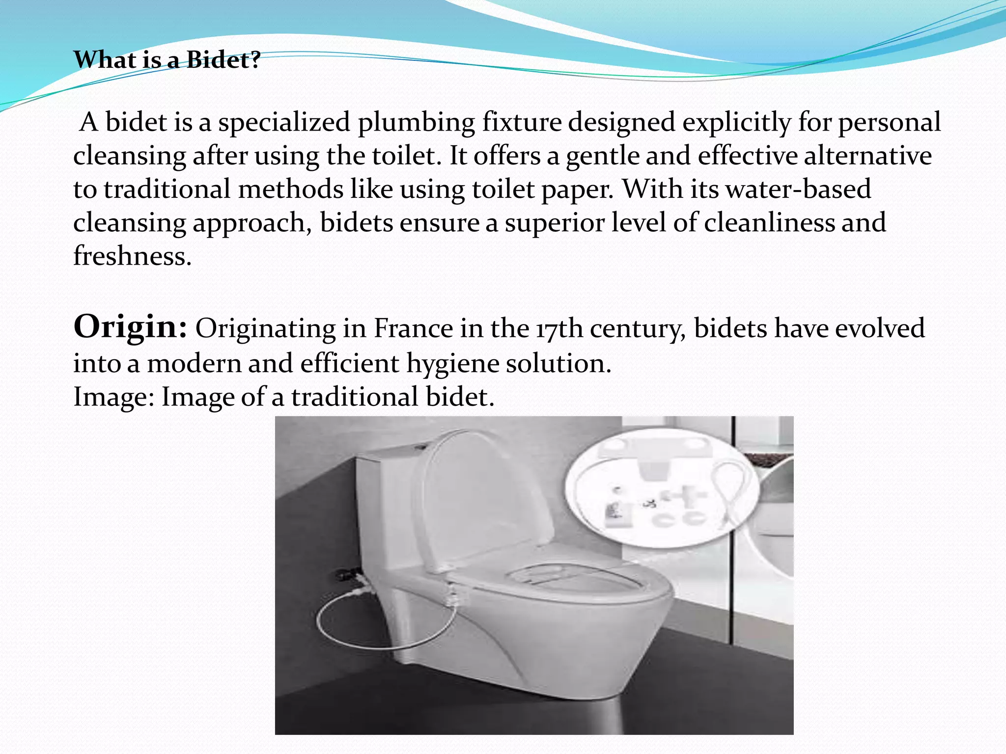 "Bidets: Modernizing Personal Hygiene for a Refreshing Clean" | PPTX