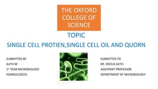 SINGLE CELL PROTEIN | PPT