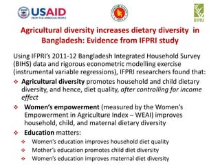Evidence-Based Agricultural Policy Formulation for Improved Nutrition ...