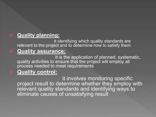 Quality Management Process Example