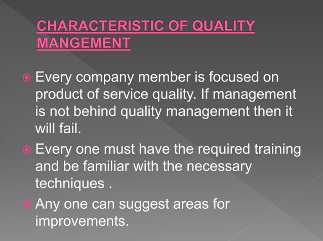 QUALITY MANAGEMENT | PPT