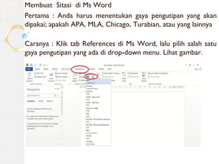 Analisis Sitasi Metode Penelitian | PPT