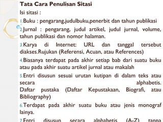 Analisis Sitasi Metode Penelitian | PPT