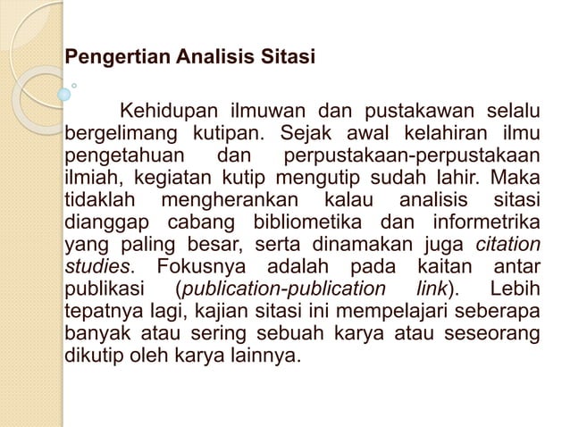 Presentation Analisis Sitasi | PPTX