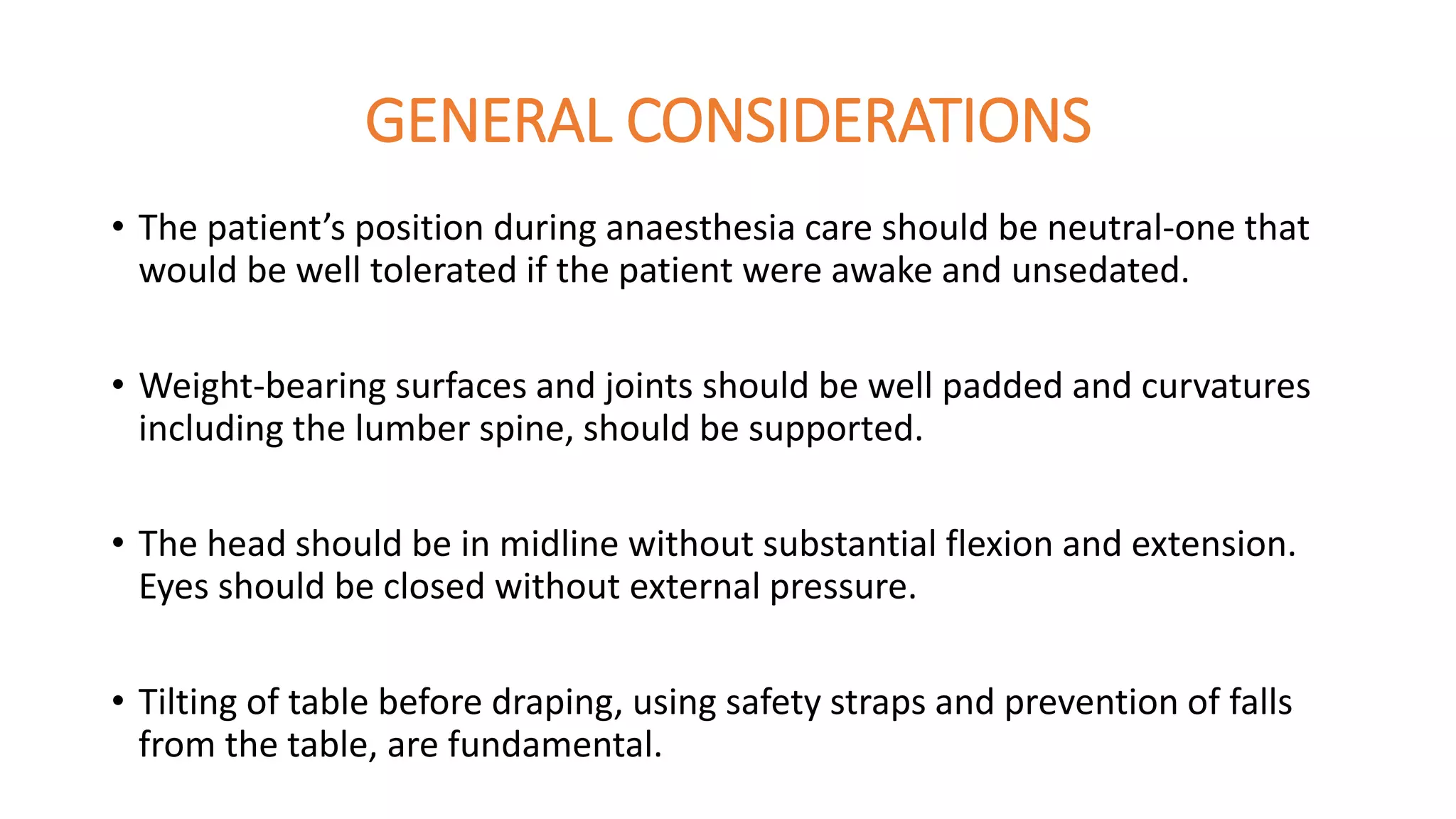 DIFFERENT PATIENT POSITIONING IN ANAESTHESIA | PPTX