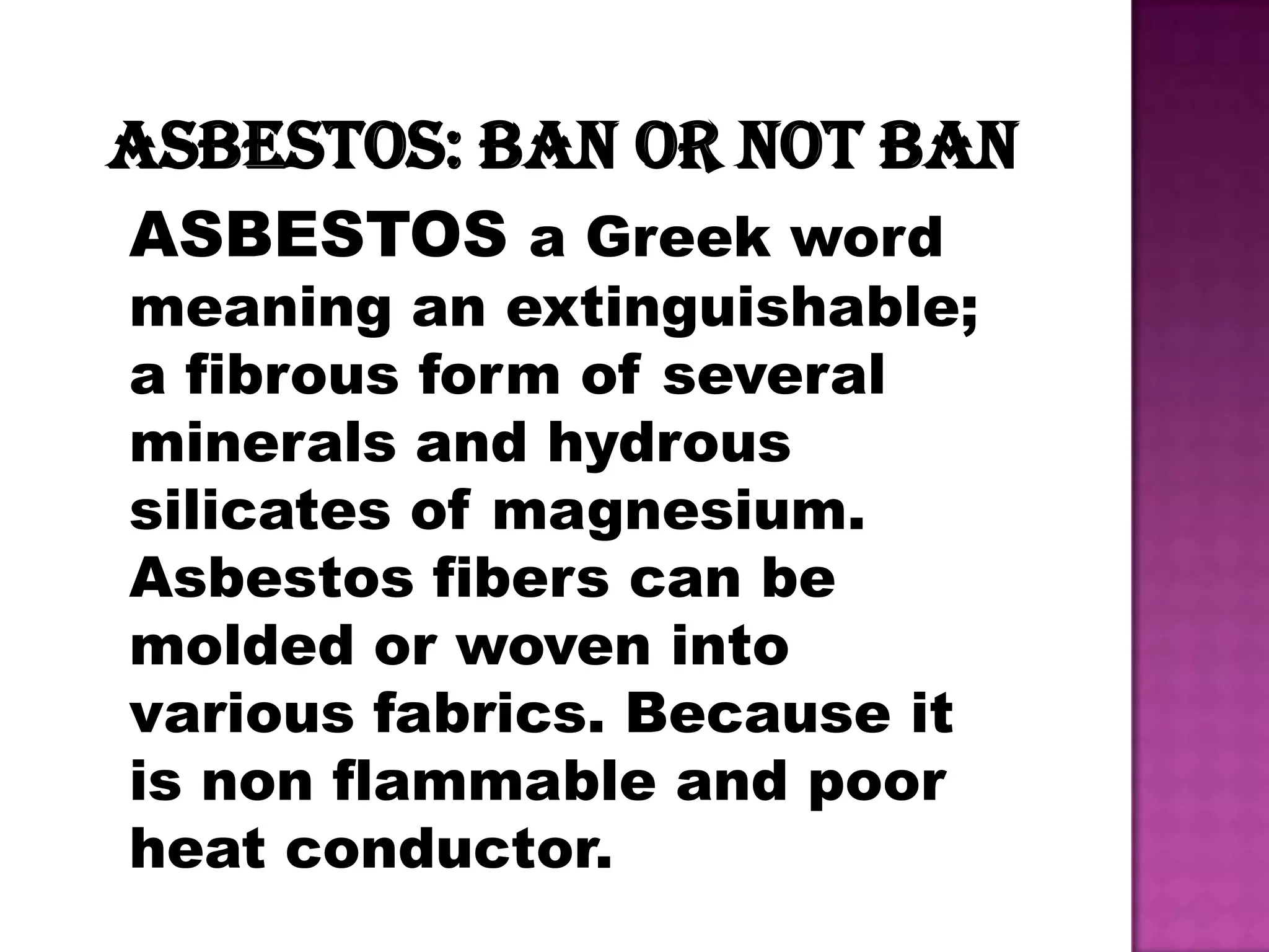 Presentation1 asbestos | PPTX