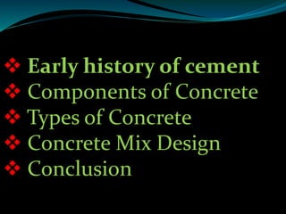 CONCRETE TECHNOLOGY PPT | PPTX