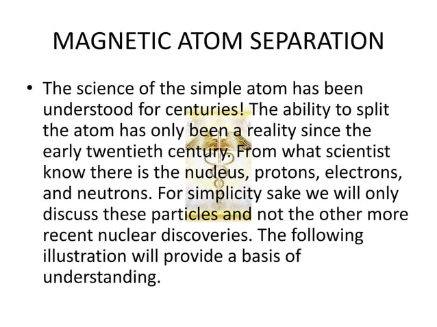 Presentation1 Atom Separation | PPT