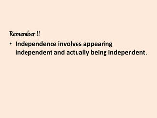 Independence in auditing | PPTX