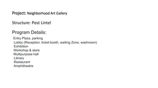 Plan, Elevation and Section of an ART Gallery | PPTX
