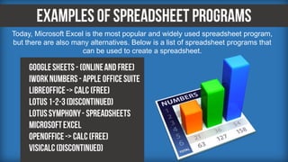 ICT: SPREADSHEETS (MICROSOFT EXCEL) | PPTX
