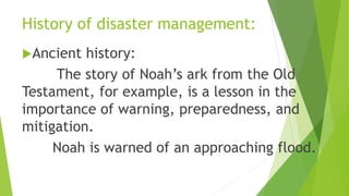 Historical Development of Disaster Management | PPTX