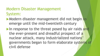Historical Development of Disaster Management | PPTX