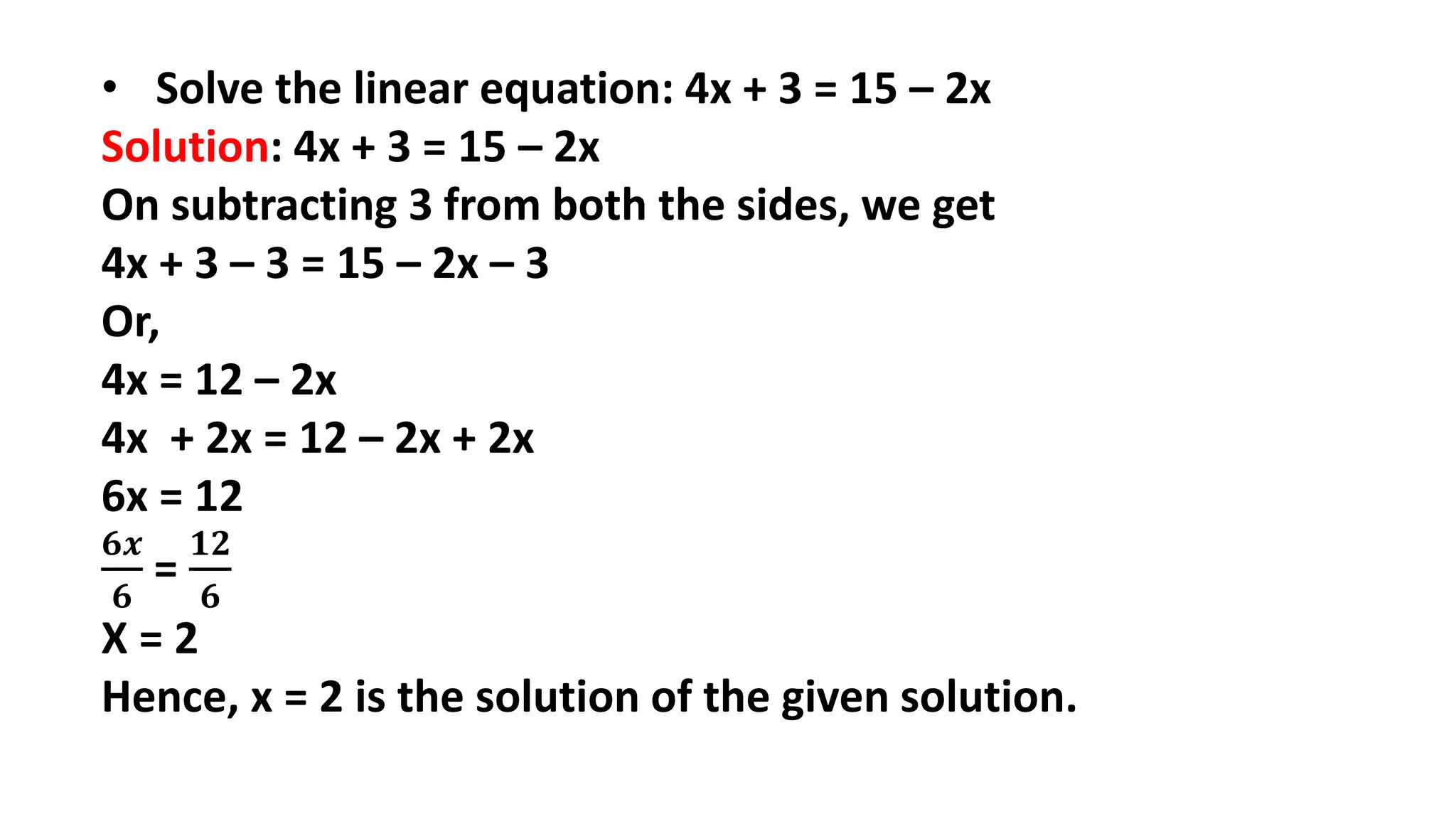 MATHS - Linear equation in two variable (Class - X) Maharashtra Board | PPT