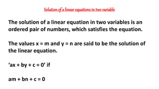 MATHS - Linear equation in two variable (Class - X) Maharashtra Board | PPT