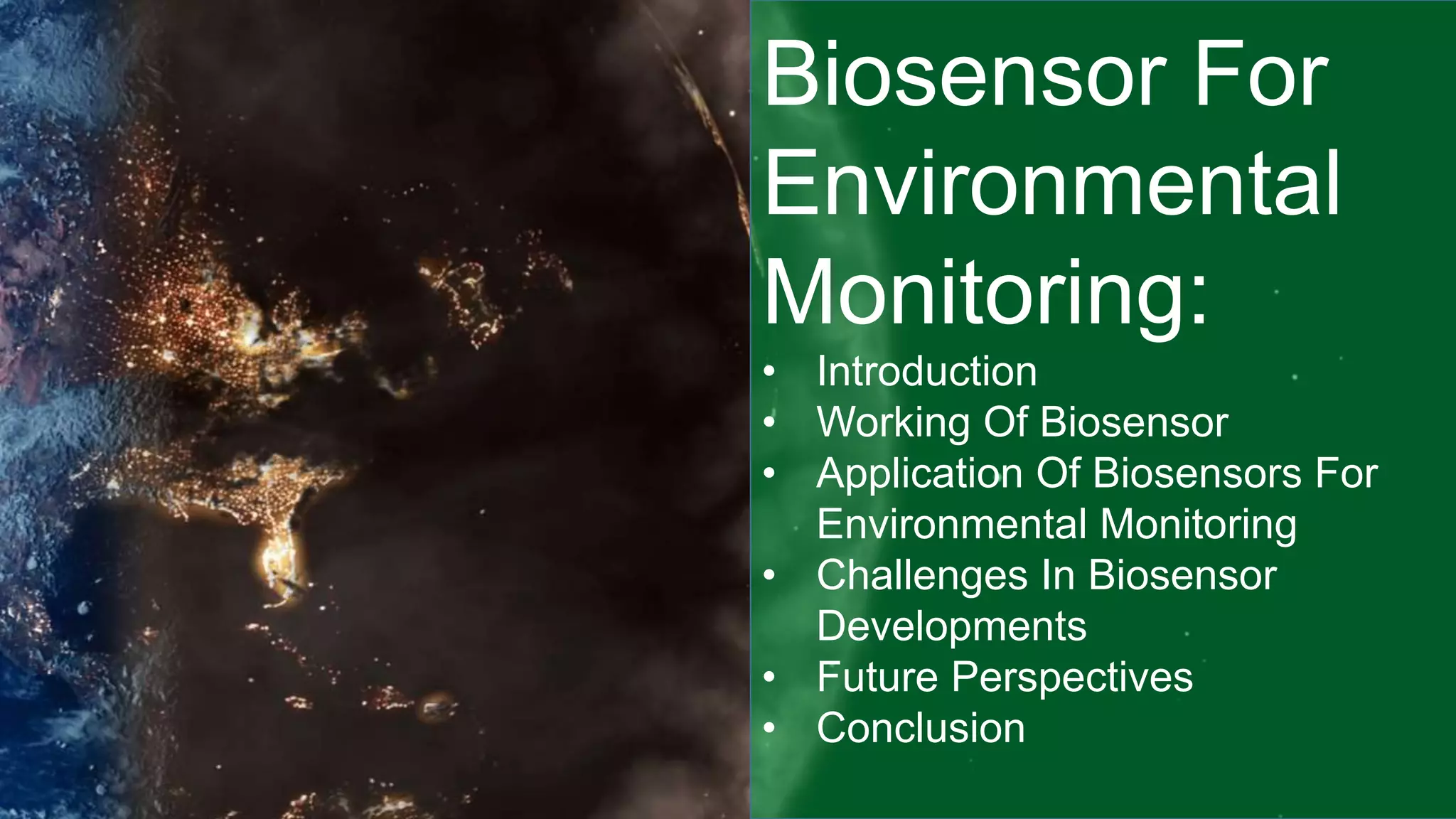 BIOSENSORS FOR ENVIRONMENTAL MONITORING | PPTX