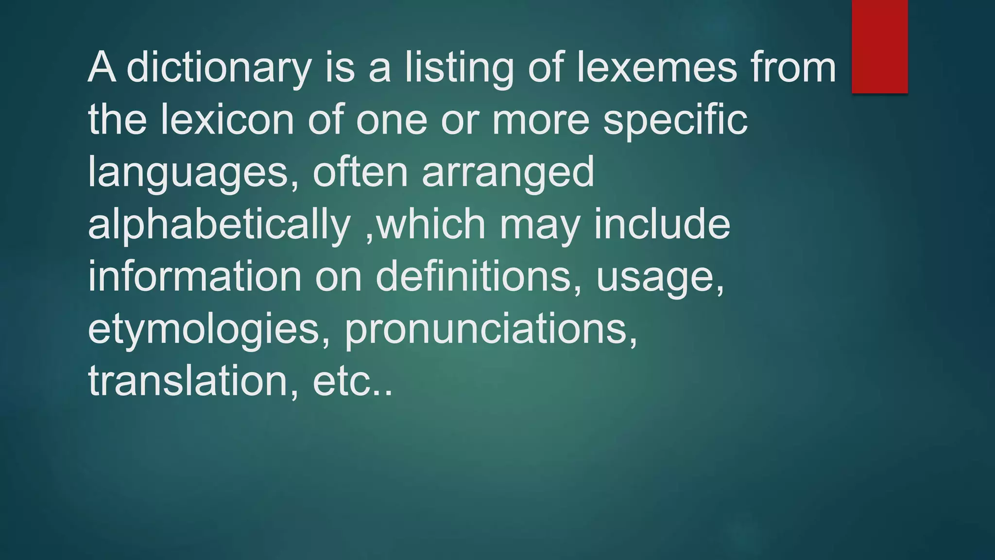 What is a Dictionary | PPTX