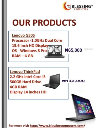 Notebook Computers - Blessing Computers Limited | PPTX