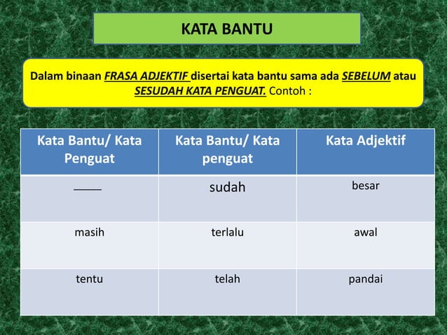 Bahasa melayu penggal 2: Frasa adjektif dan frasa sendi nama | PPTX