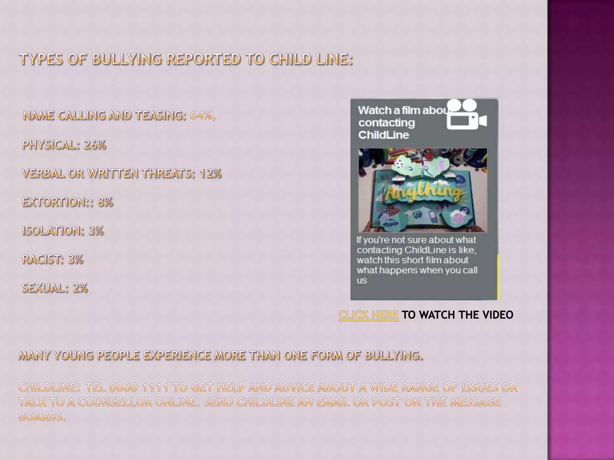 Bullying slideshow | PPTX