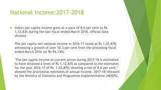 Trends of National Income in India | PPTX