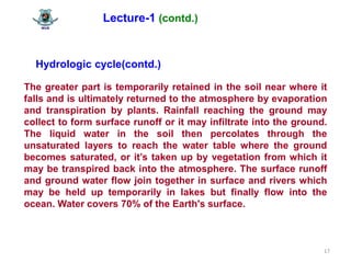 Class lecture 1Hydrology CE 904 by Engr. Rabindra Ranjan Saha, PEng- WUB | PPTX