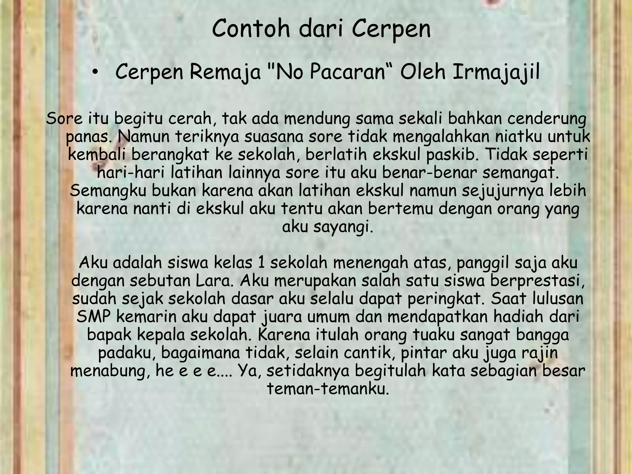 Presentation1 ( cerpen , novel, roman) | PPTX