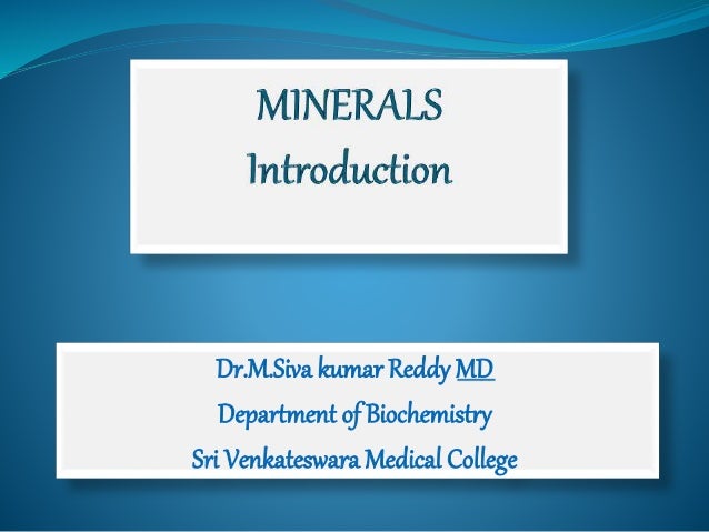 introduction to minerals for medical students