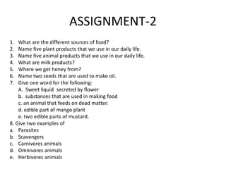 class 6 lesson 1 sources of food | PPTX