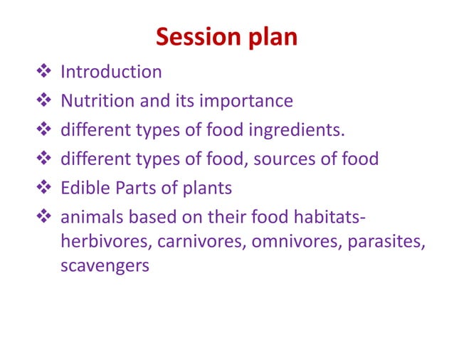 class 6 lesson 1 sources of food | PPT | Free Download
