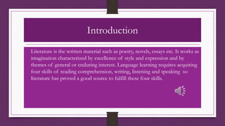 Importance of teaching literature in primary schools | PPTX